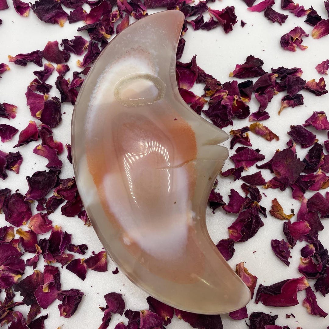 Jade Red Moon Face Crystal - Etsy