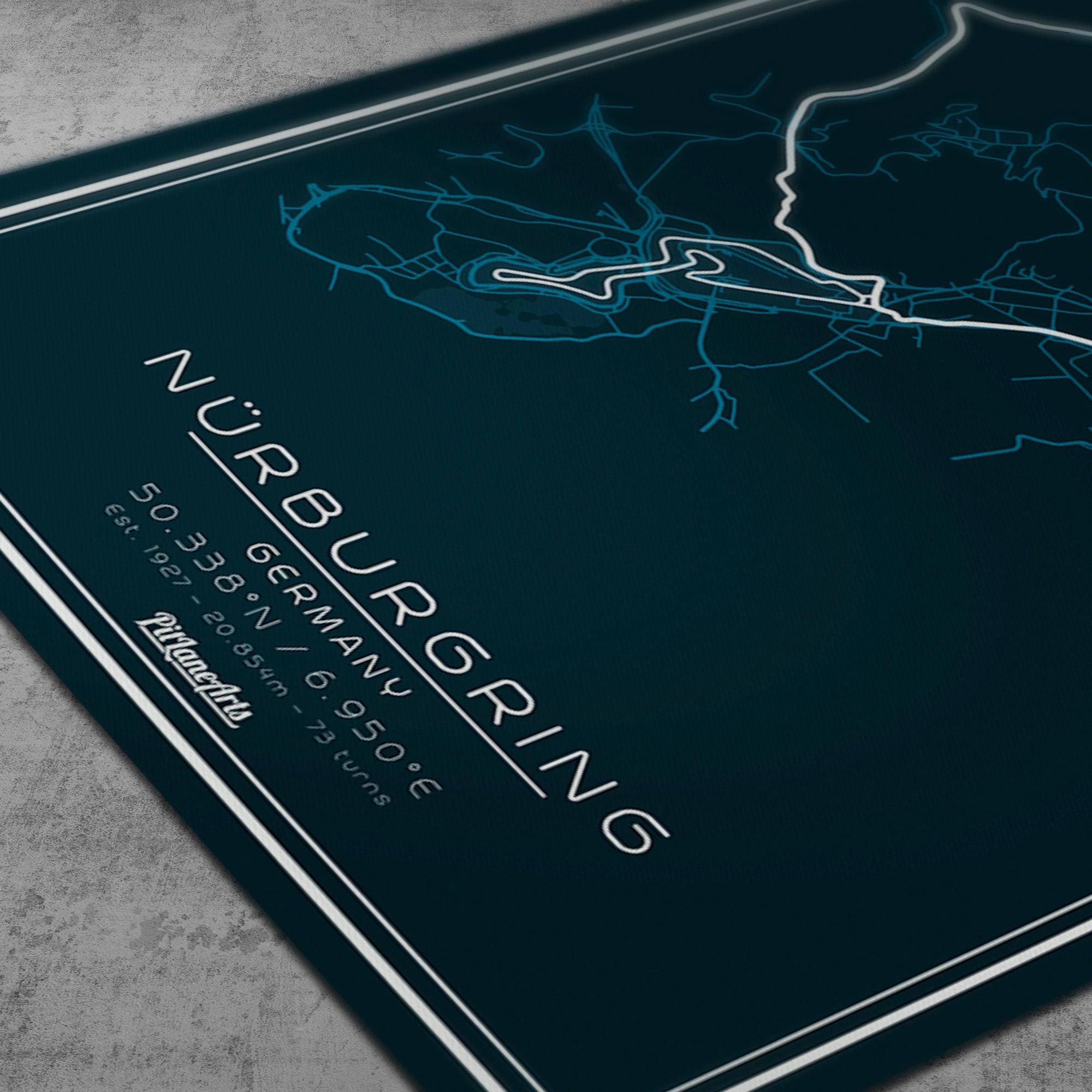 Nürburgring Race Track Print. Green Hell Circuit Silhouette | Etsy