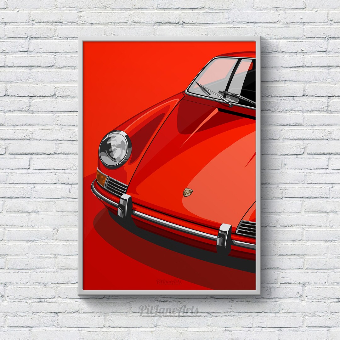 Red Porsche 911 Print: Hand-drawn Car Illustration - Etsy