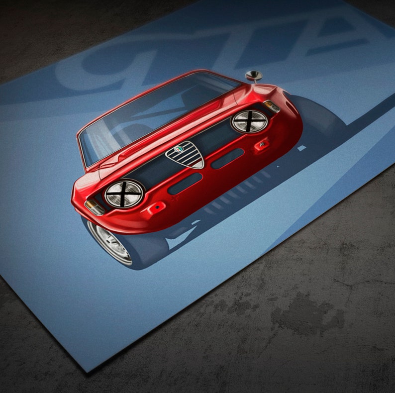 Alfa Romeo Giulia GTA 1965 Digital Illustration, Car Art, Car Drawing ...