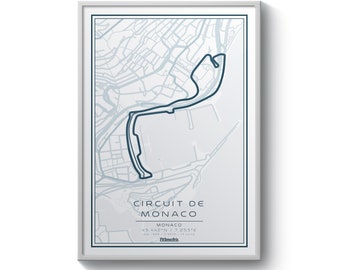 Monaco Grand Prix Formula 1 Racing Track Map Print Formula 1 - Etsy