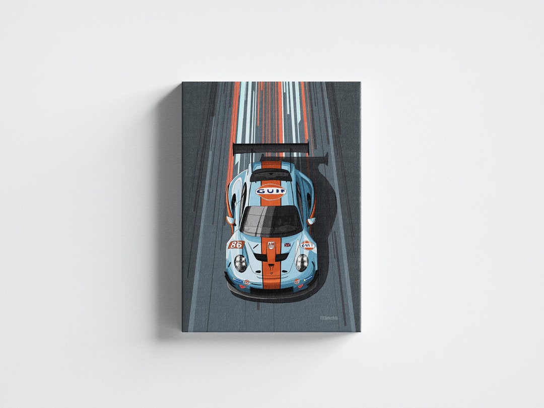 Porsche 911 RSR Gulf Racing Canvas Print: Automotive Art - Etsy