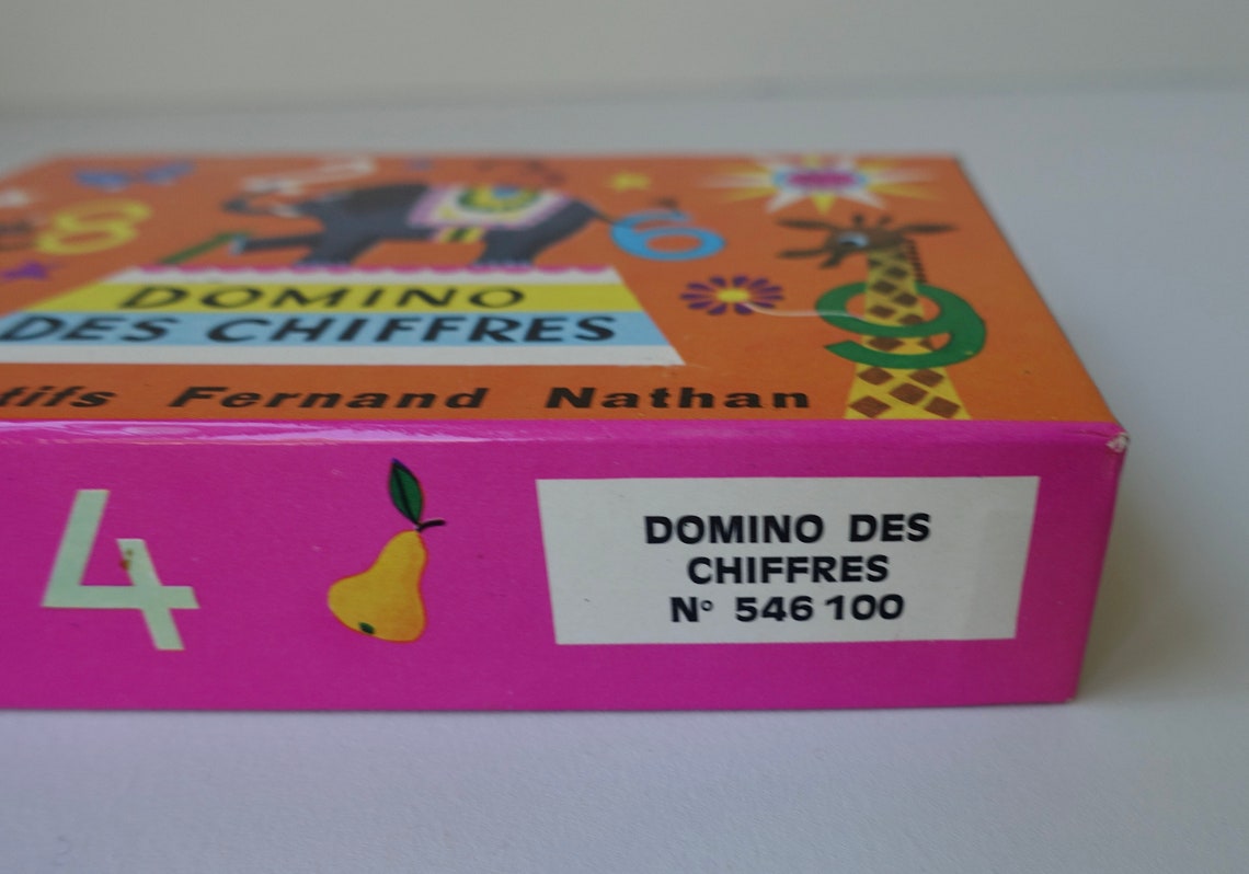 French Numbers Domino Dominoes Game 100% Complete Cardboard Vintage ...