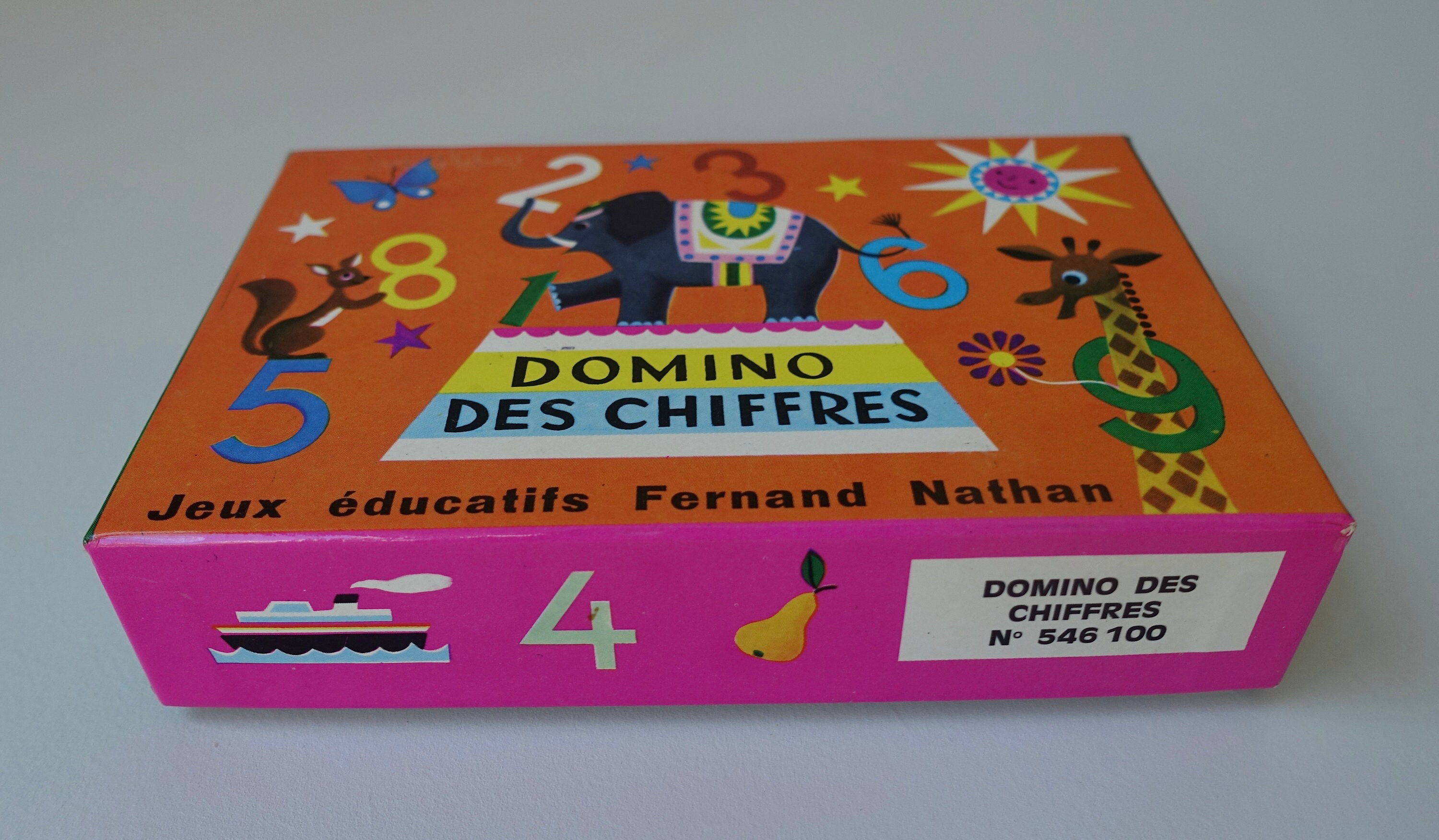 French Numbers Domino Dominoes Game 100% Complete Cardboard Vintage ...