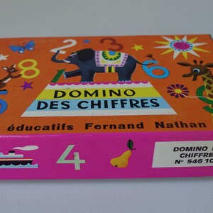 French Numbers Domino Dominoes Game 100% Complete Cardboard Vintage ...