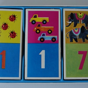 French Numbers Domino Dominoes Game 100% Complete Cardboard Vintage ...