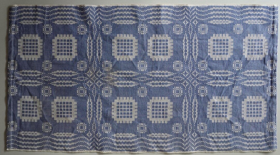 Swedish Folk Art Double Weave Two Block Damask Small Table Cloth Hand ...