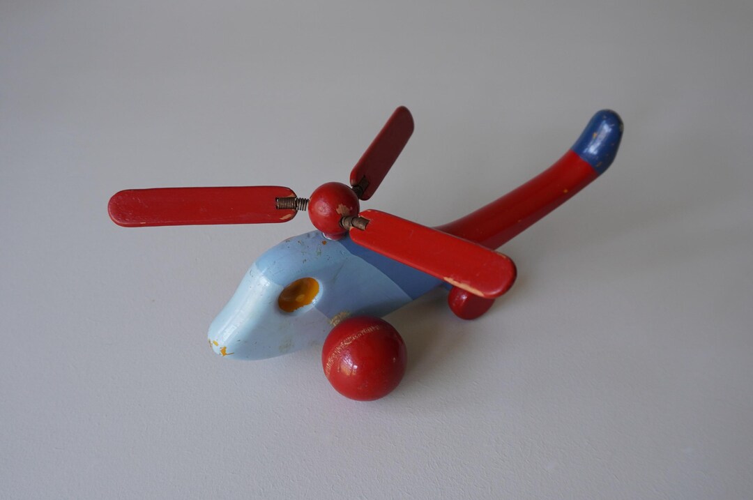 Kouvalias Greece Vintage Lacquered Colourful Wooden Toy 1990s Blue Red ...