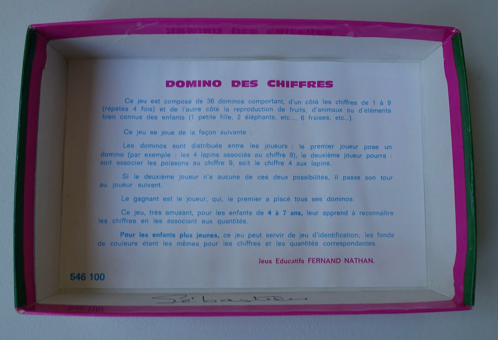 French Numbers Domino Dominoes Game 100% Complete Cardboard Vintage ...