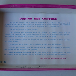 French Numbers Domino Dominoes Game 100% Complete Cardboard Vintage ...
