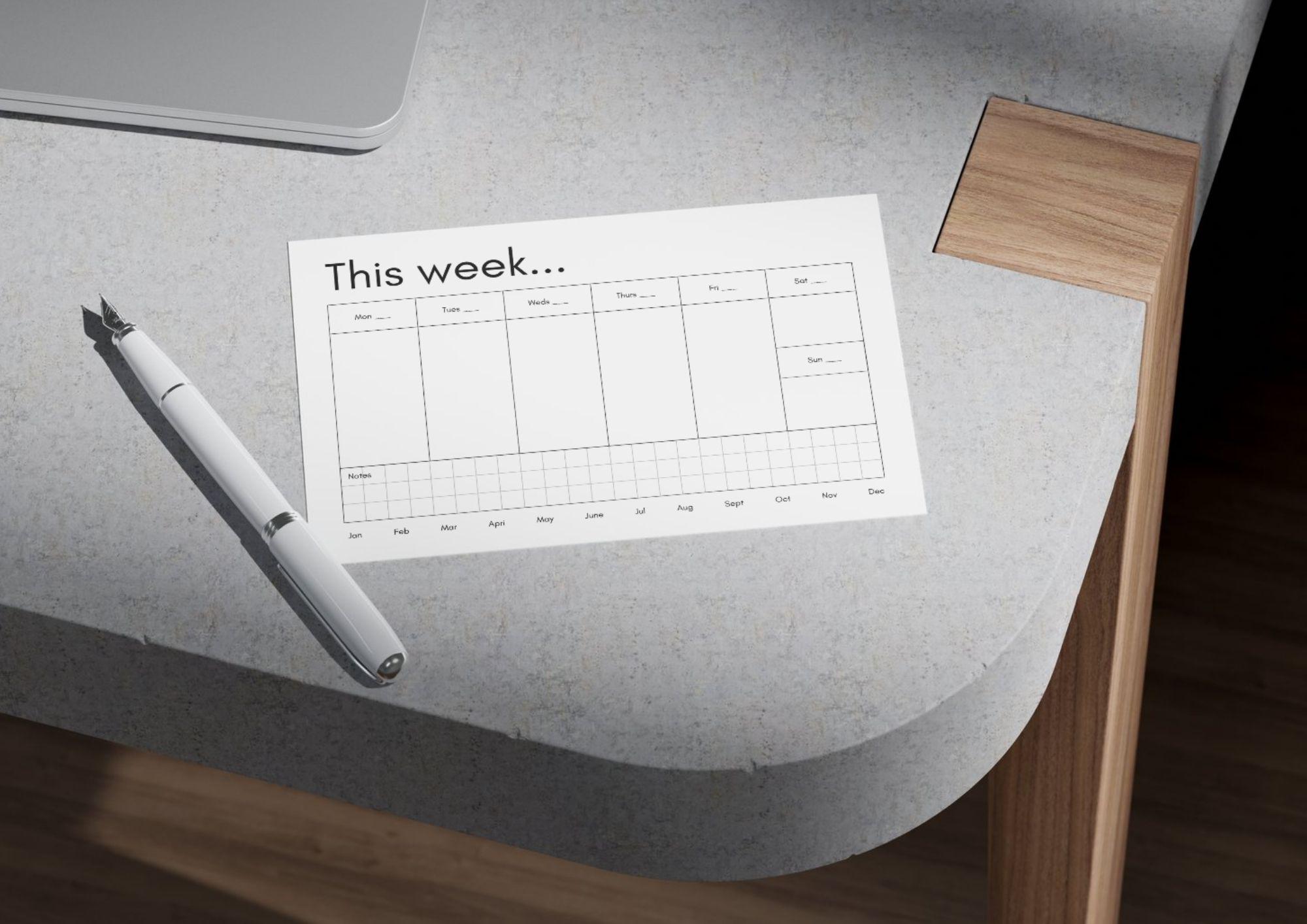 Desktop Weekly Planner Templates | 2026 Organisation - Etsy