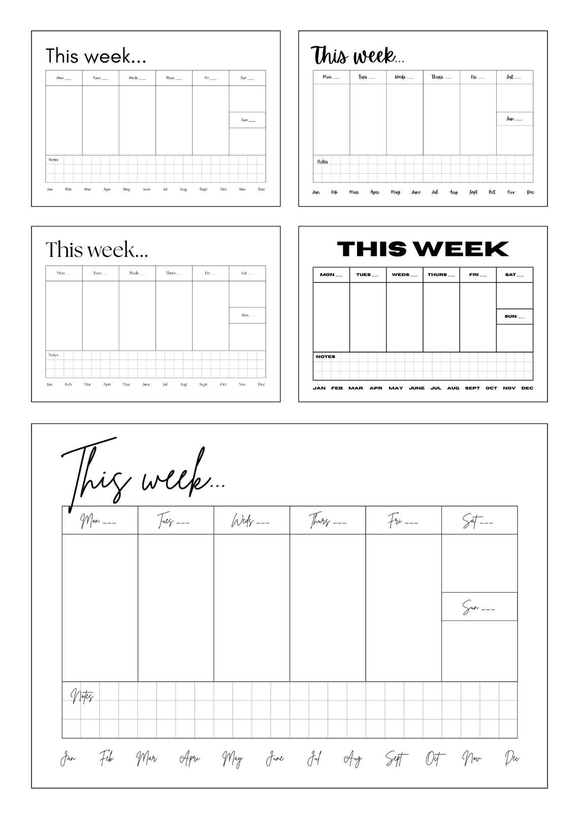 Desktop Weekly Planner Templates | 2026 Organisation - Etsy