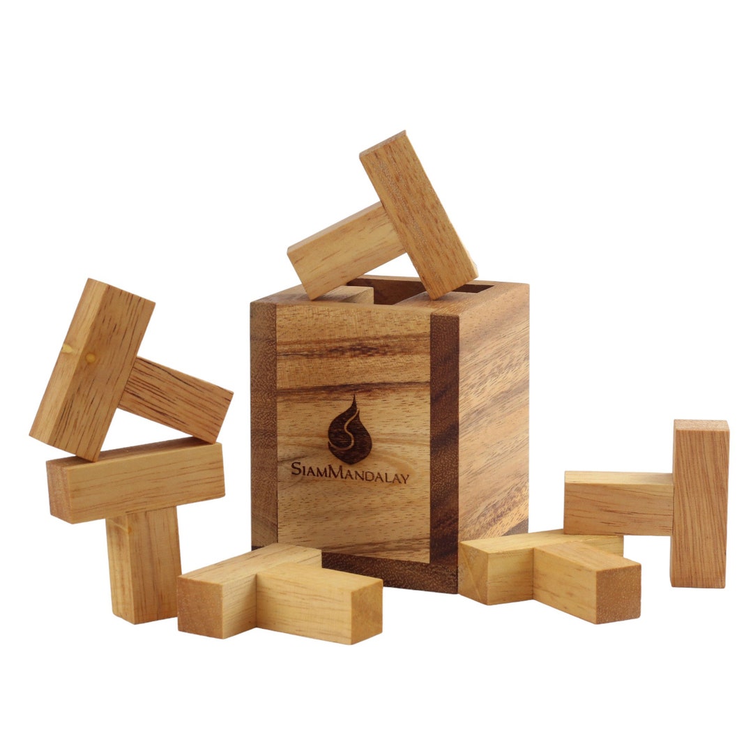 Teeing In: 6 Ts in the Box Wooden Puzzles for Adults and Family, 3D ...