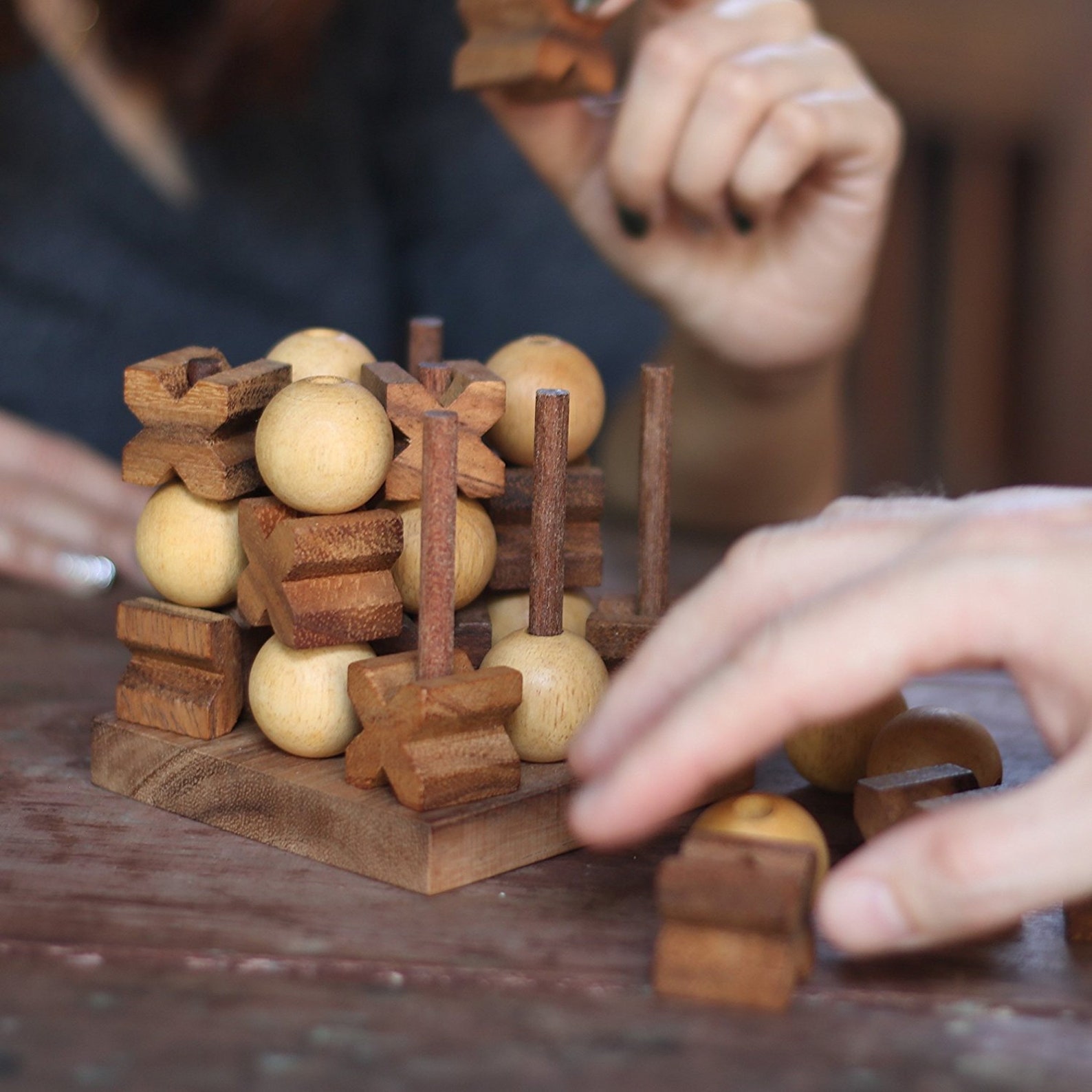 3D Tic Tac Toe Wooden XOXO Game Tic Tac Toe Game Wood Tic - Etsy