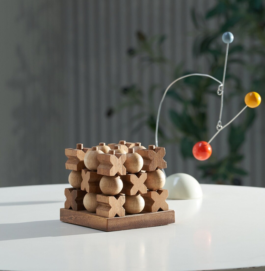3D Tic Tac Toe - Wooden XOXO Game, Tic Tac Toe Game, Wood Tic Tac Toe ...