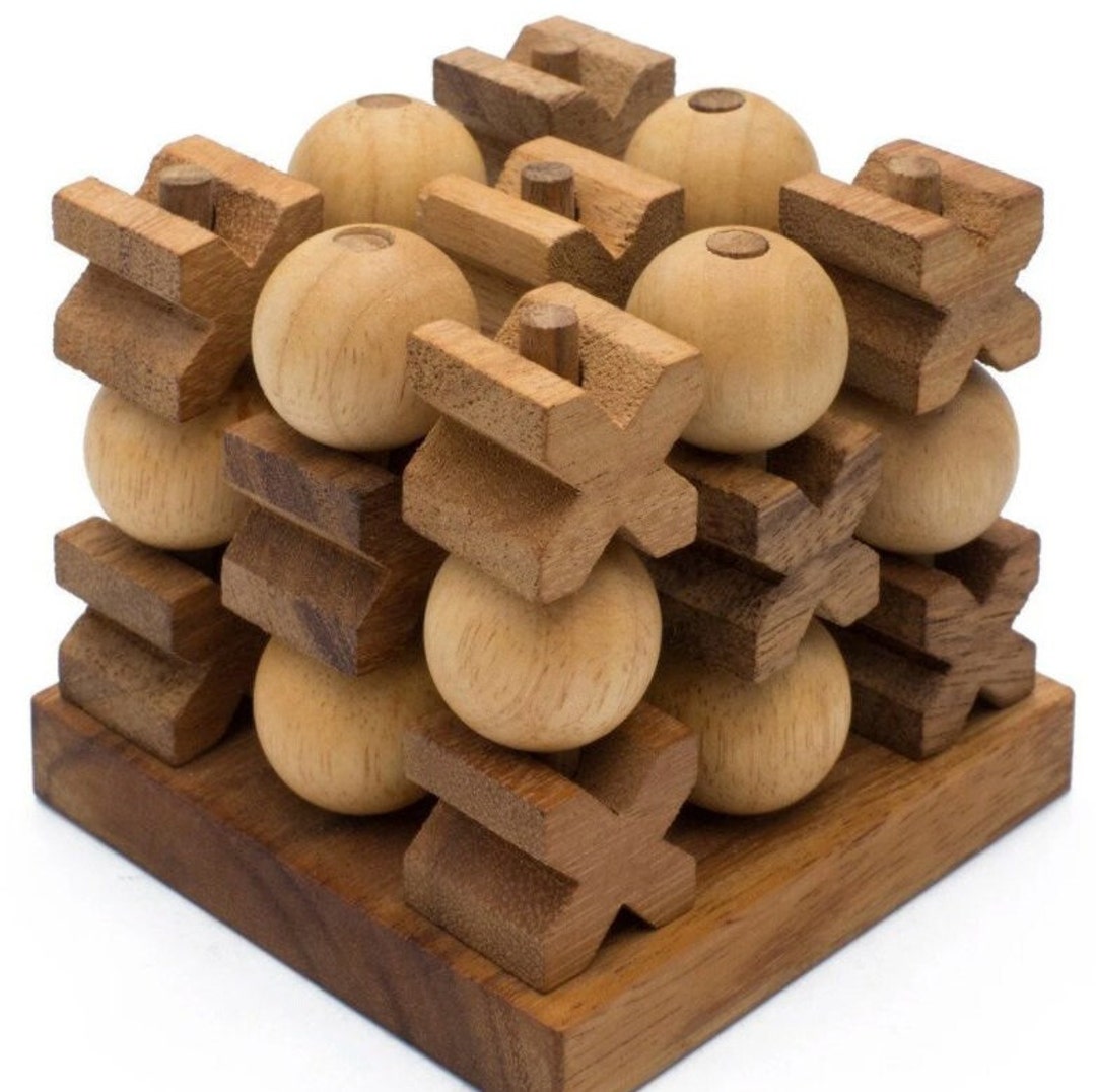 3D Tic Tac Toe Wooden XOXO Game Tic Tac Toe Game Wood Tic - Etsy