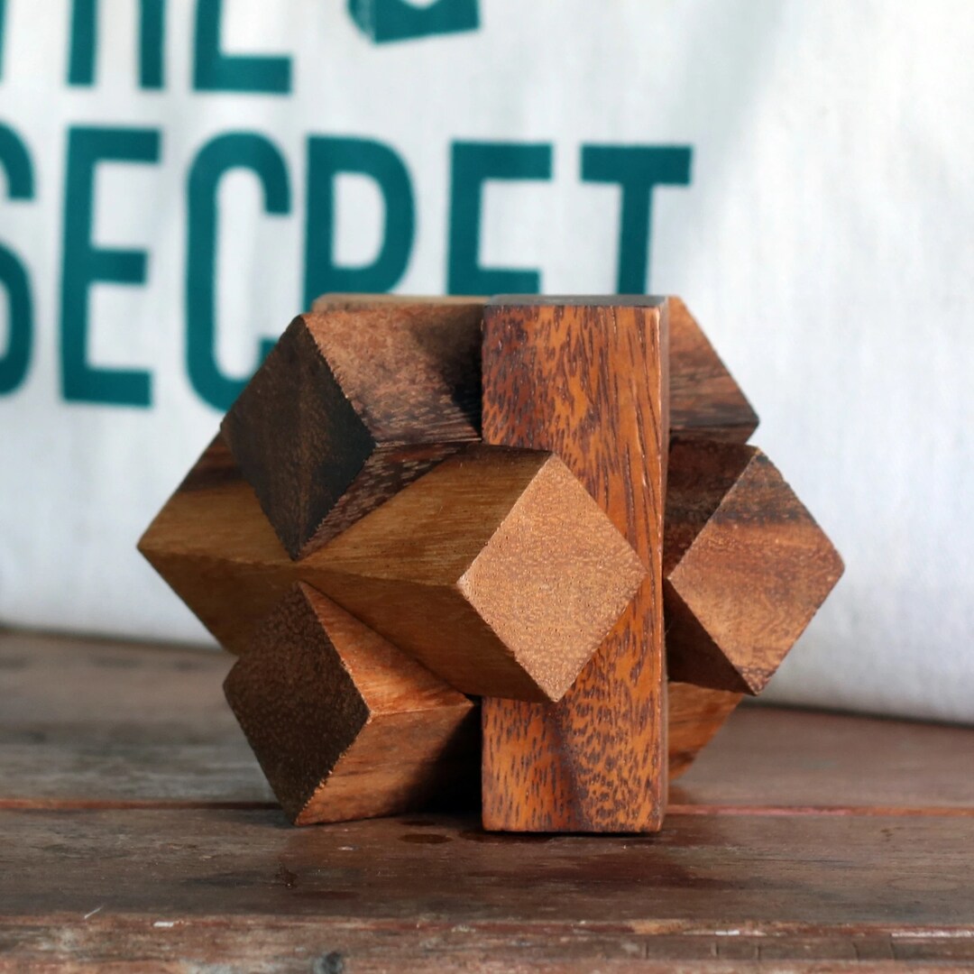 Mini Lumberjack Puzzle: Handmade Wooden 3D Brain Teaser - Etsy