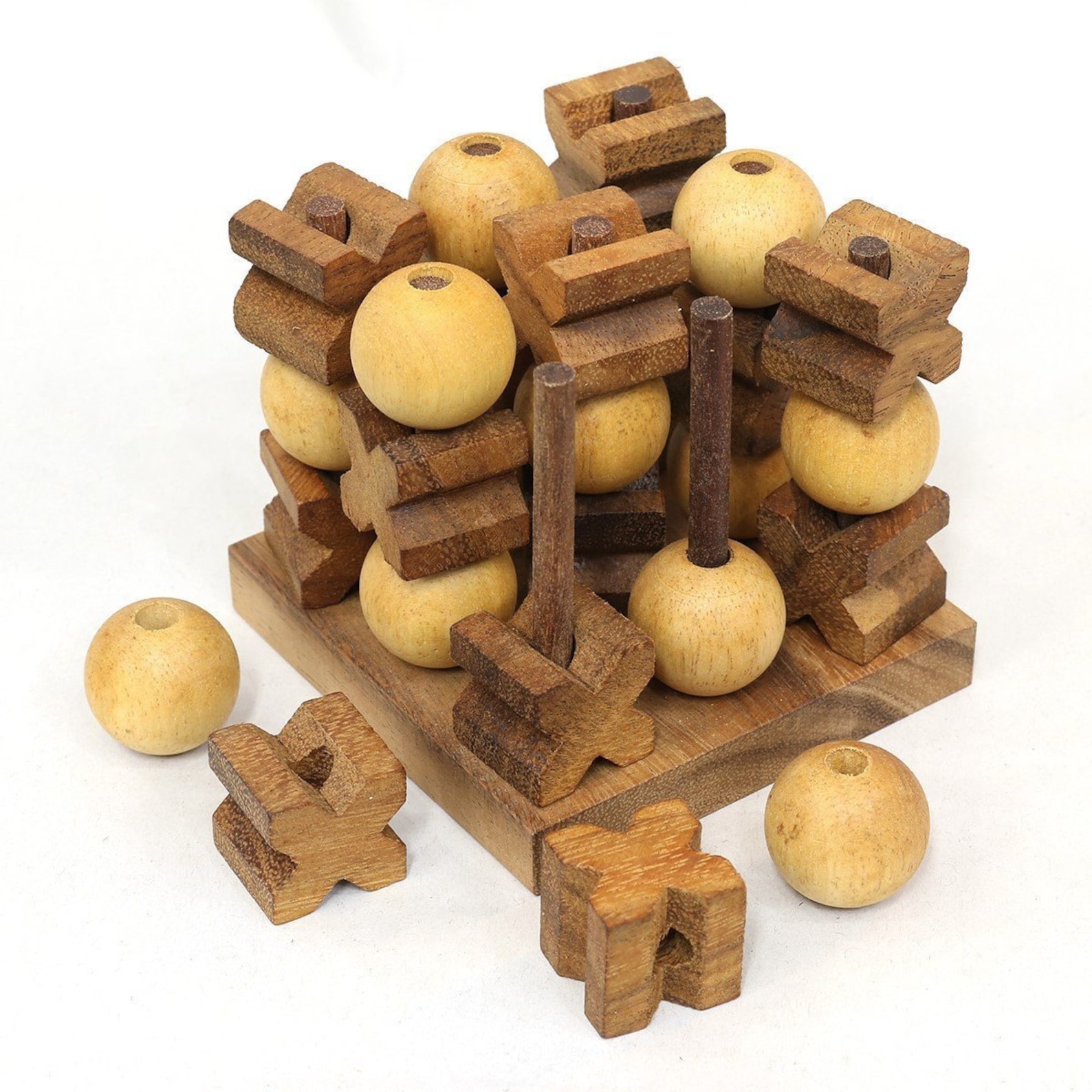 3D Tic Tac Toe Wooden XOXO Game Tic Tac Toe Game Wood Tic - Etsy