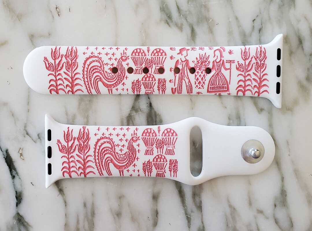 Pyrex Pink Butterprint Inspired Engraved Silicone Watch Band - Etsy
