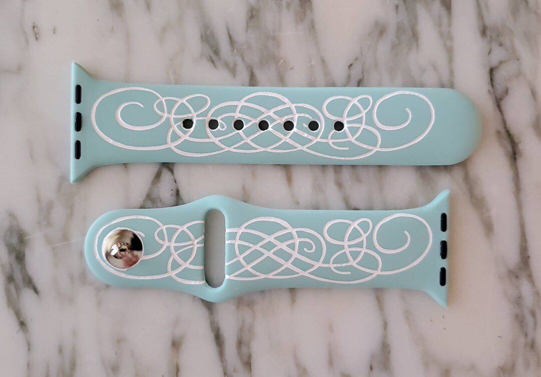 Pyrex Turquoise Scroll Design Watch Band - Etsy