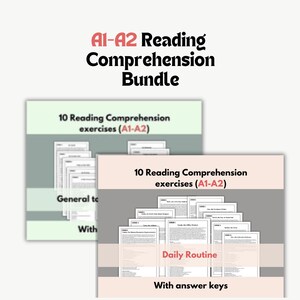 20pcs Reading Comprehension Exercises for A1-A2 Level Learners ESL ...