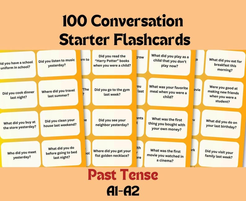 100 ESL Conversation Starter Flashcards: Beginner English Speaking ...