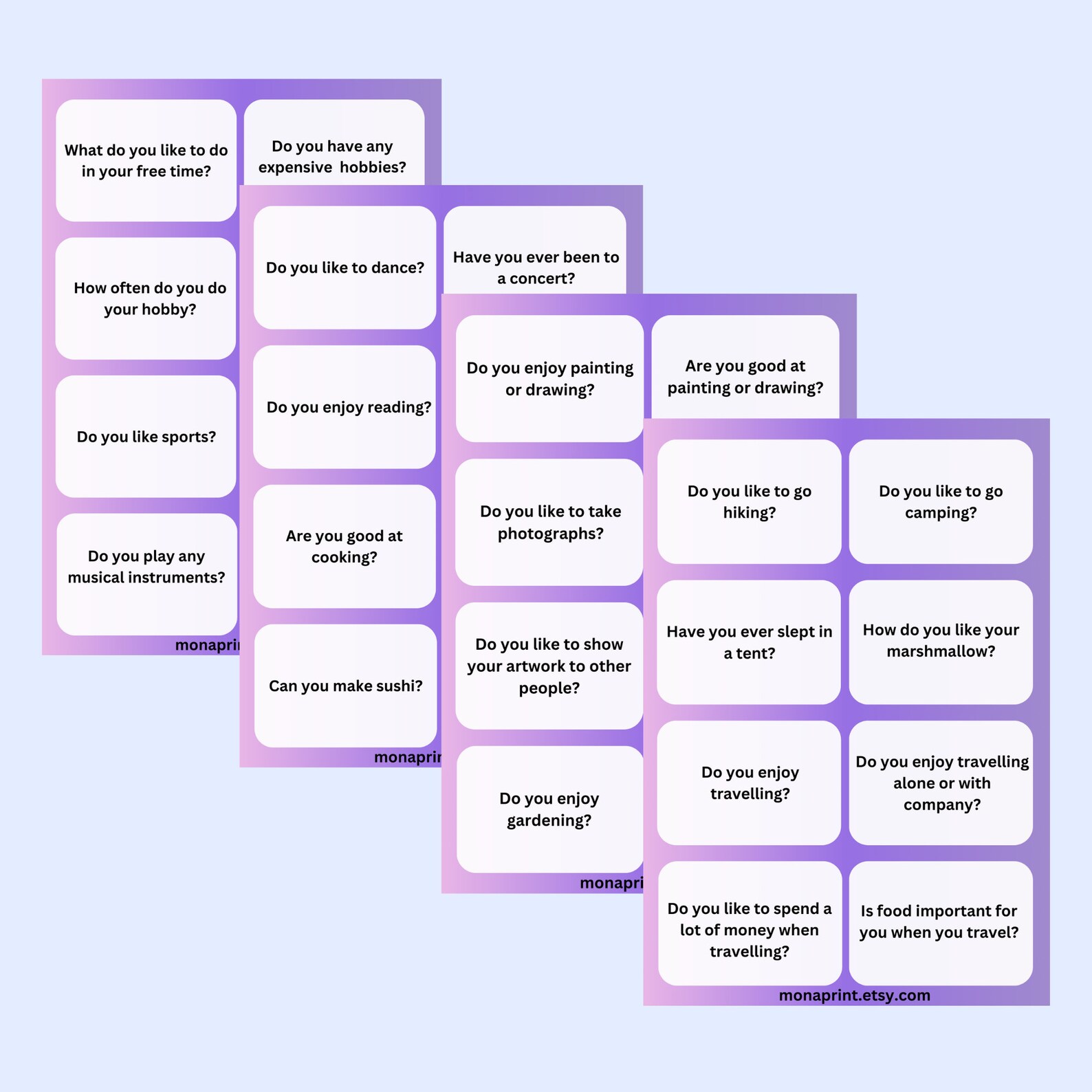 100 ESL Conversation Starter Flashcards for Beginners A2-B1 Speaking ...