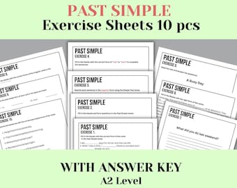10pcs ESL Grammar Drilling Exercises, Practice the PAST SIMPLE Tense ...