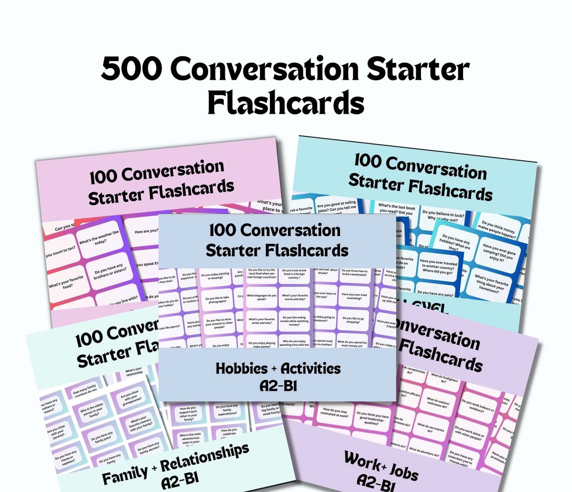 500 ESL Conversation Starter Flashcards, General Vocabulary, Family ...