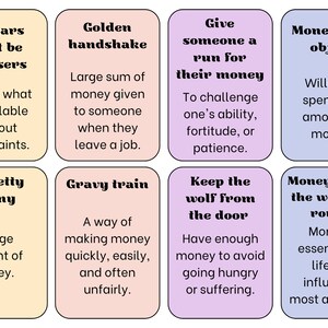 56 Pcs MONEY Idioms for ESL Learners B1-B2 Level English Vocabulary ...