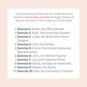 10 Pcs Reading Comprehension Worksheets Daily Routine Vocabulary ...