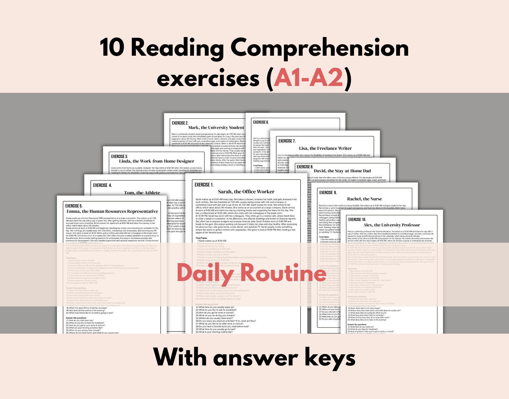 40 Pcs ESL Worksheet Bundle Present Tenses Drilling Exercises and ...