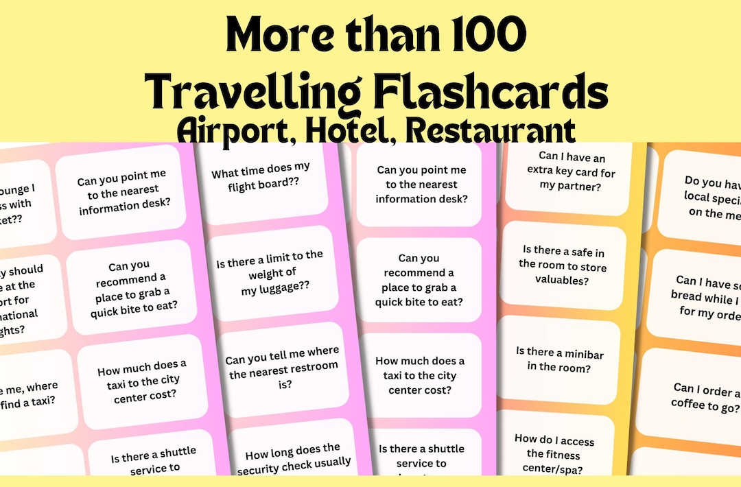 100 Travelling Flashcards for Effective Communication ESL Flashcards ...