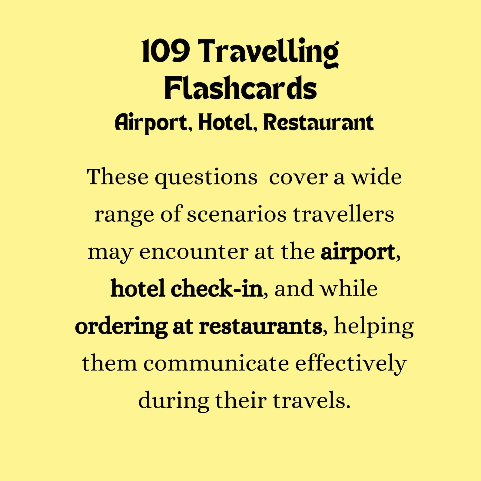100 Travelling Flashcards for Effective Communication ESL Flashcards ...