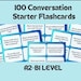 ESL Conversation Starter Flashcards: A1-B2 Level Speaking Prompts (PDF ...