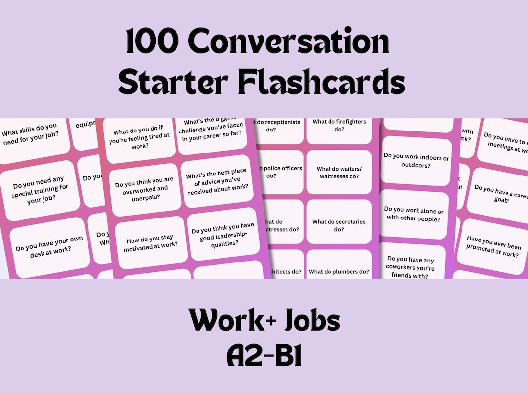 100 ESL Conversation Starter Flashcards, Level A2-B1 Speaking Prompts ...