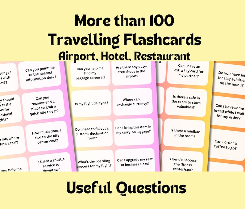 100 Travelling Flashcards for Effective Communication ESL Flashcards ...