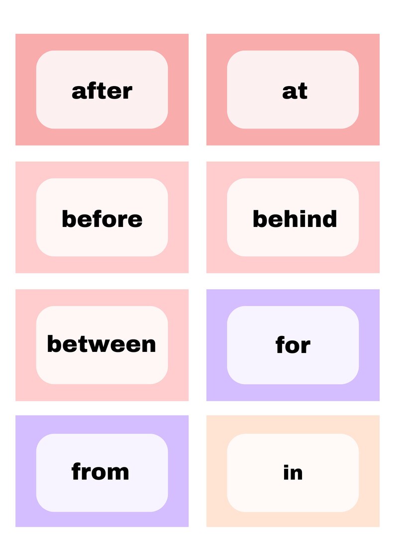 60 FLASHCARDS, 15 Adverbs, 16 Prepositions, 5 Conjunctions and 24 ...