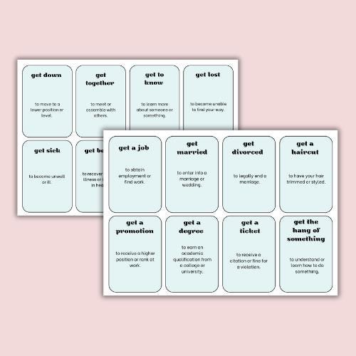 ESL Vocabulary Flashcards: Common Phrases, Collocations (PDF Pattern ...