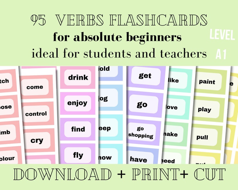 ESL Flashcard Bundle for Absolute Beginners Basic Vocabulary Flashcards ...