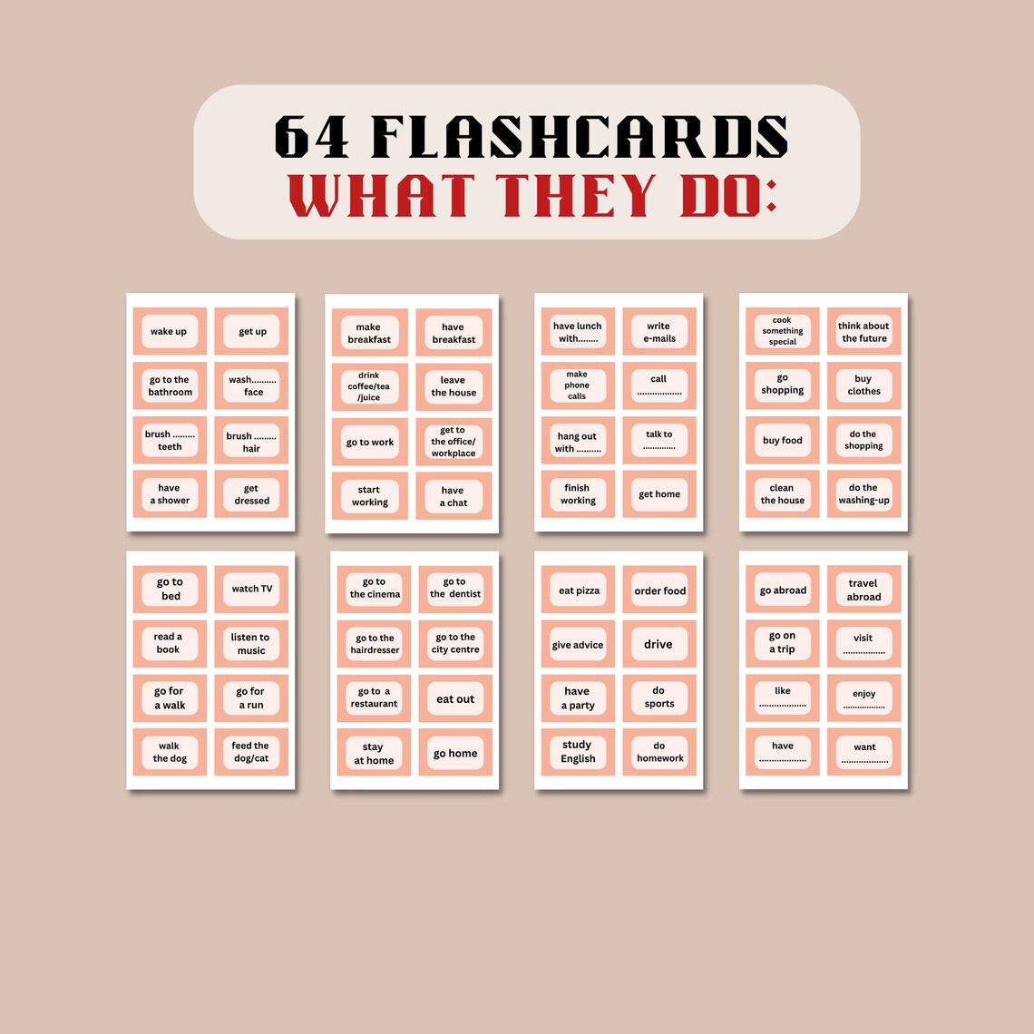 Sentence Building Flashcards for ESL Learners, Practice the Tenses and ...