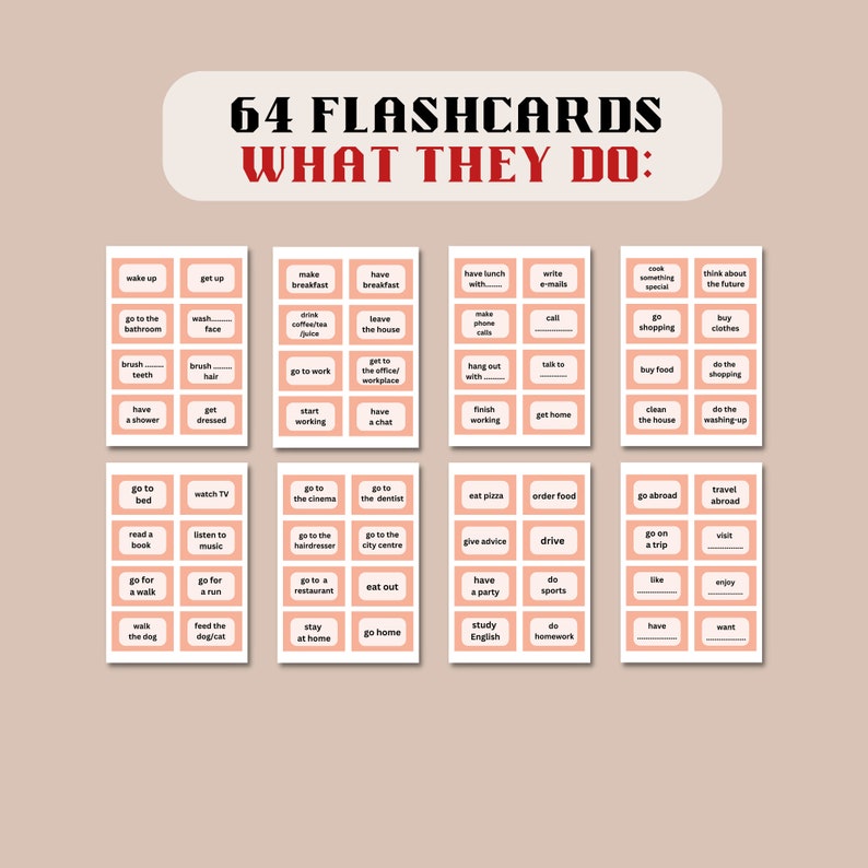 Sentence Building Flashcards for ESL Learners, Practice the Tenses and ...