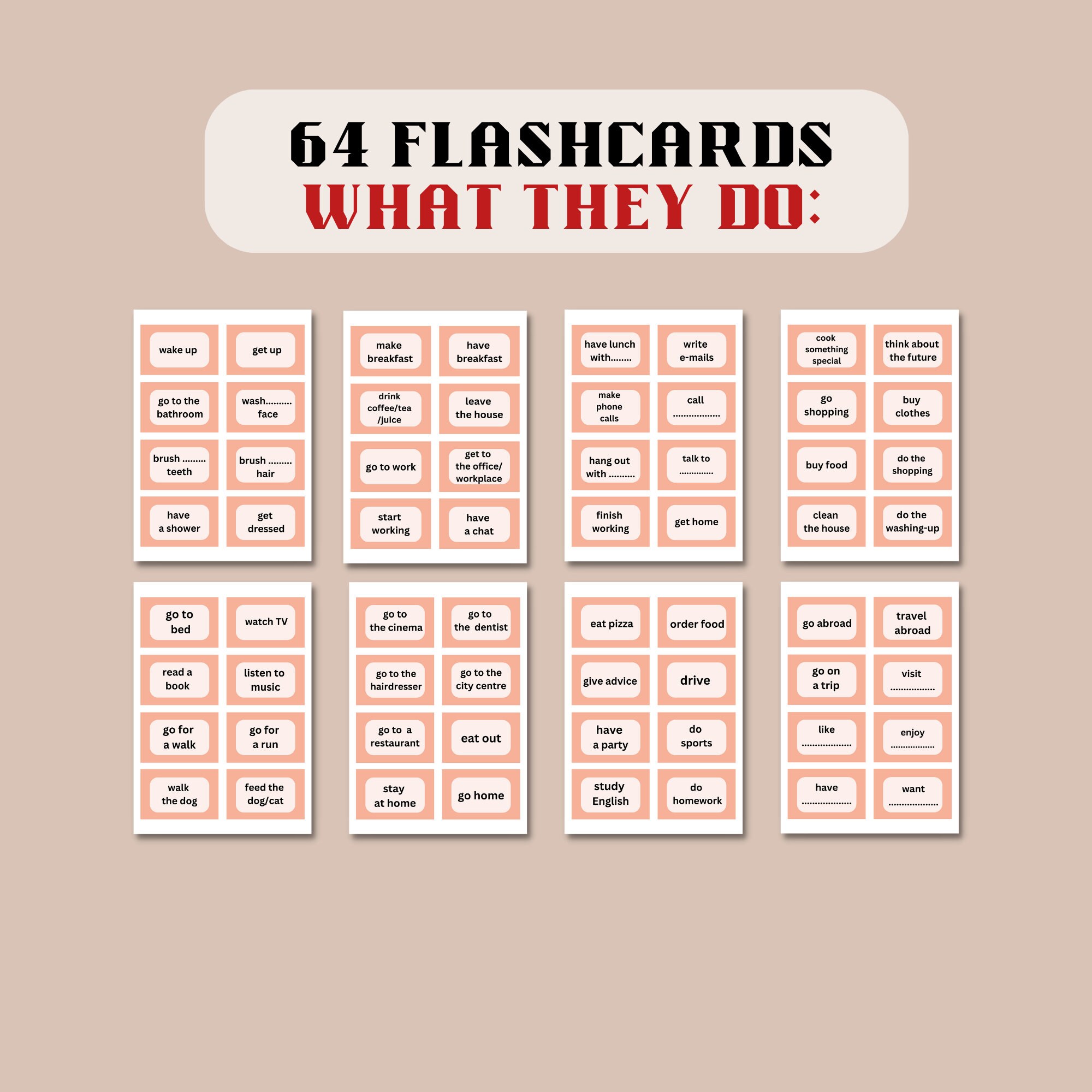 Sentence Building Flashcards for ESL Learners, Practice the Tenses and ...