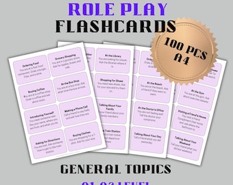 100 Role Play Flashcards for Beginner ESL Learners (A1-A2) Speaking ...