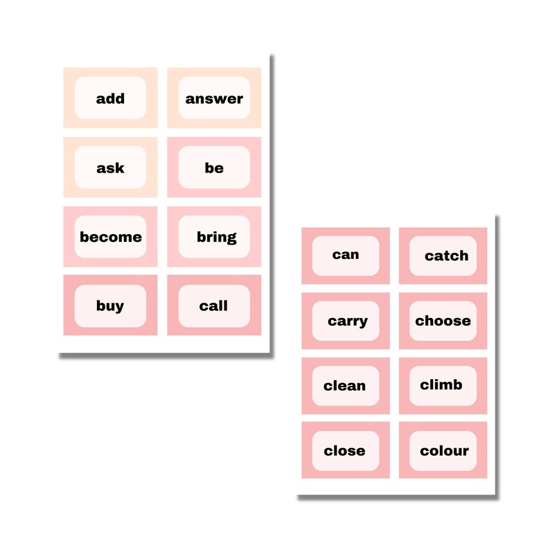 ESL Verbs Flashcards for Beginners: English Classroom & Homeschool ...