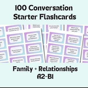 400 ESL Conversation Starter Flashcards, Family, Work, Hobbies, Present ...