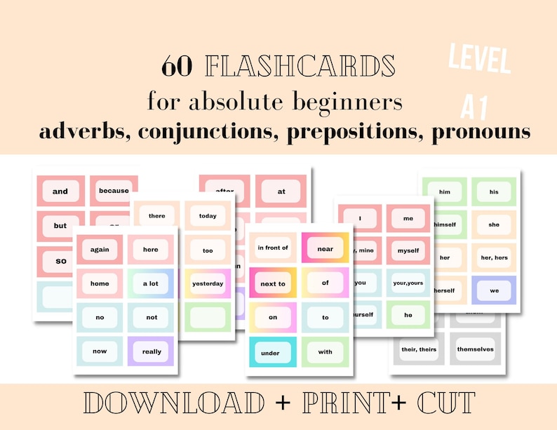 ESL Flashcard Bundle for Absolute Beginners Basic Vocabulary Flashcards ...