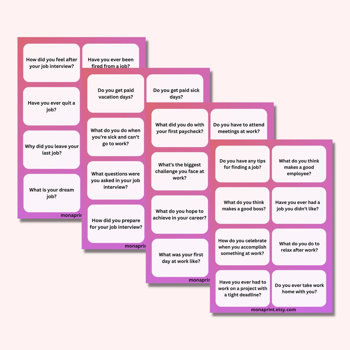 100 ESL Conversation Starter Flashcards, Level A2-B1 Speaking Prompts ...