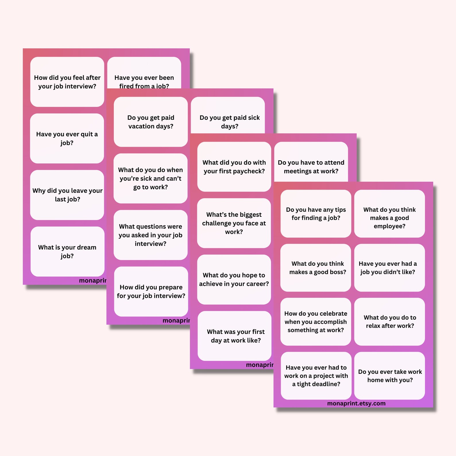 100 ESL Conversation Starter Flashcards, Level A2-B1 Speaking Prompts ...