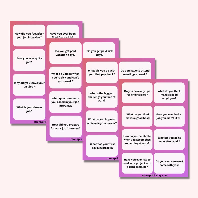 100 ESL Conversation Starter Flashcards, Level A2-B1 Speaking Prompts ...